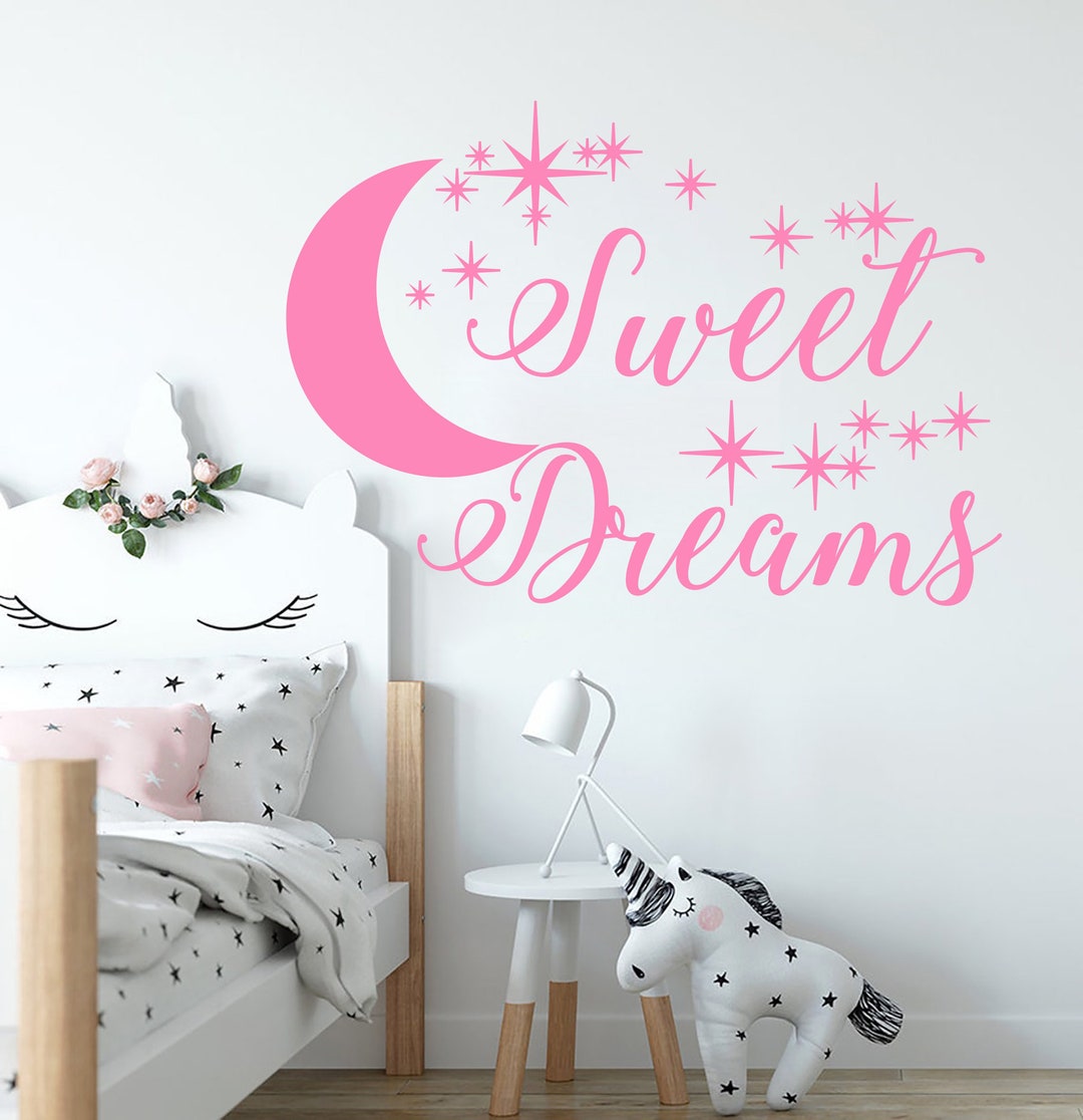 Sweet Dreams Wall Decal Baby Nursery Moon and Stars Wall - Etsy