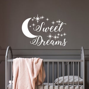 Sweet Dreams Wall Decal Baby Nursery Moon and Stars Wall - Etsy