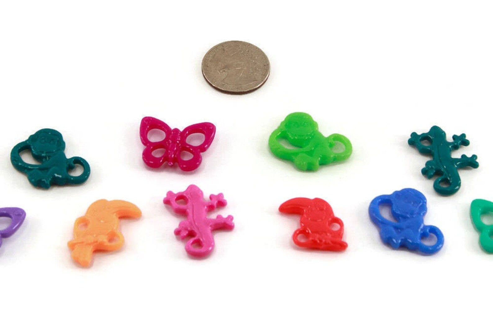 Jungle Animal Charms - Linkable Beads - Bird Toy Parts, Sugar Glider ...