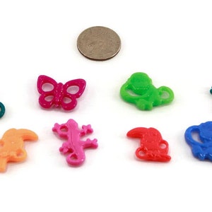 Jungle Animal Charms - Linkable Beads - Bird Toy Parts, Sugar Glider ...