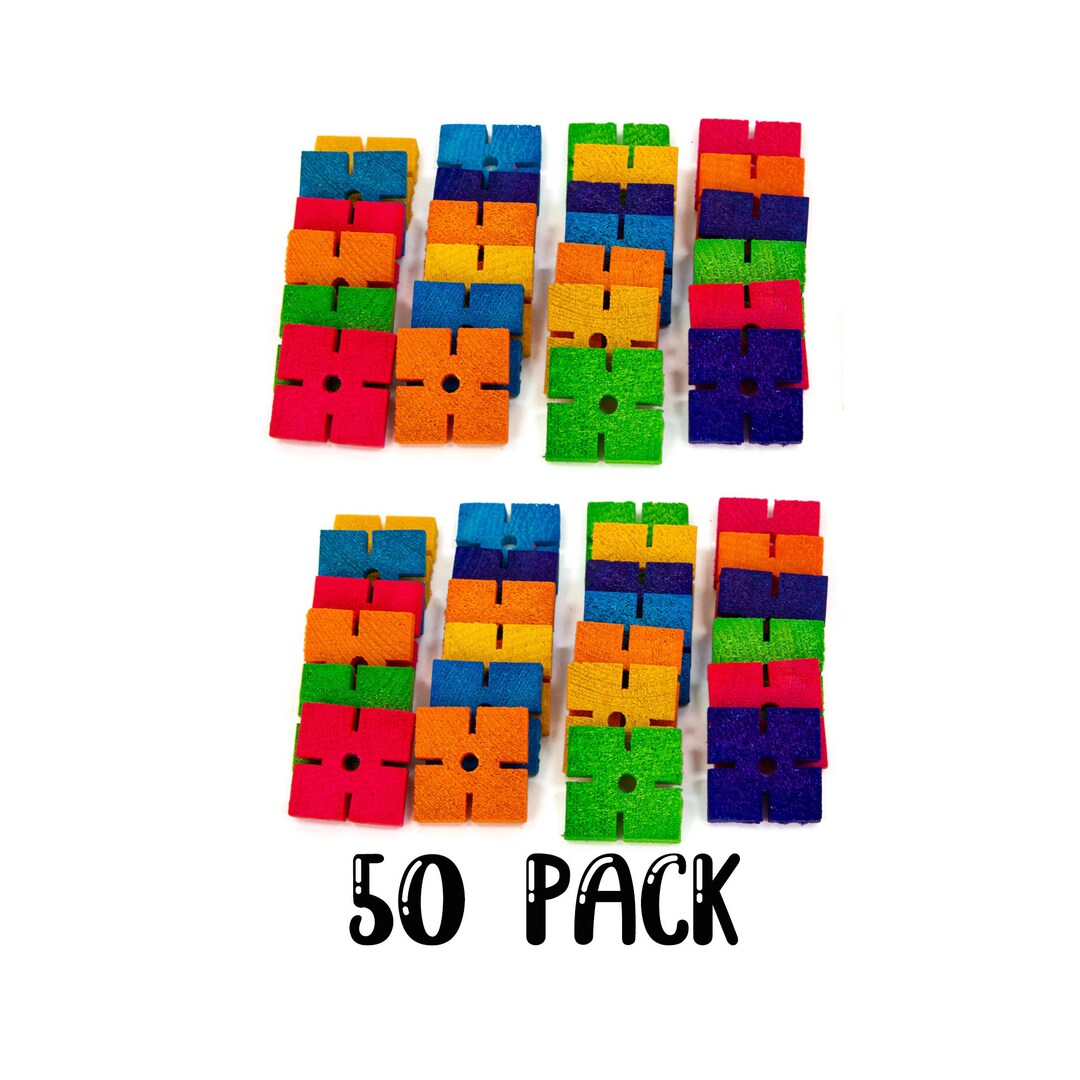 50 Slotted Chippers 1/4 " Thick Wood - Hand Colored Bird Toy Part, Easy ...