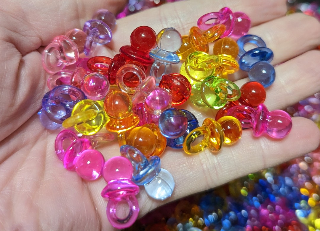 Mini Pacifiers - Baby Shower Decor, Bird Toy Parts, Party Favors, Multi ...