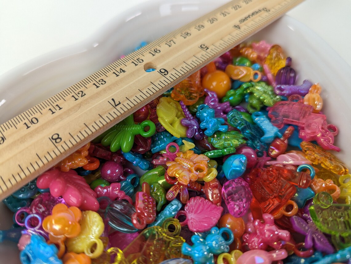 1/4 Lb Bulk - Random Assorted Charms, Beads and Plastic Parts - Bulk ...