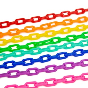 1" Link Plastic Chain, 4 Mm Thick, (10 Feet) - Craft Chain for Sugar ...