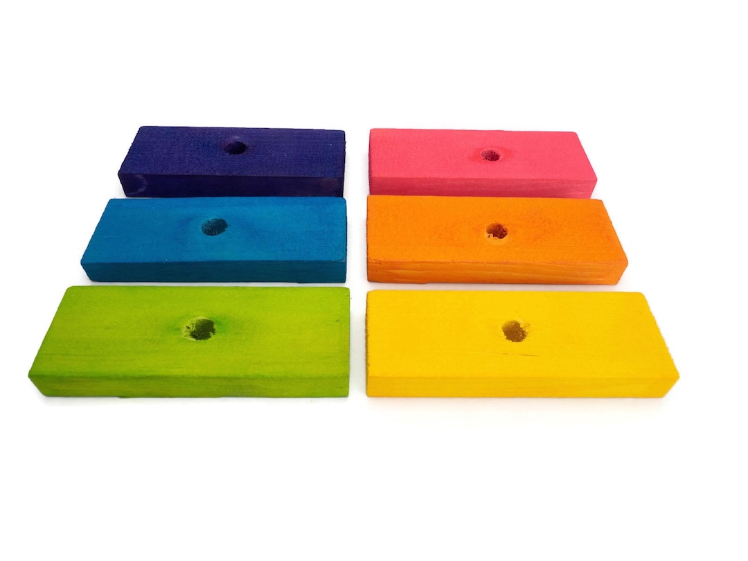 100 Handcrafted Wood Blocks for Building Bird Toys, Chews for Small ...