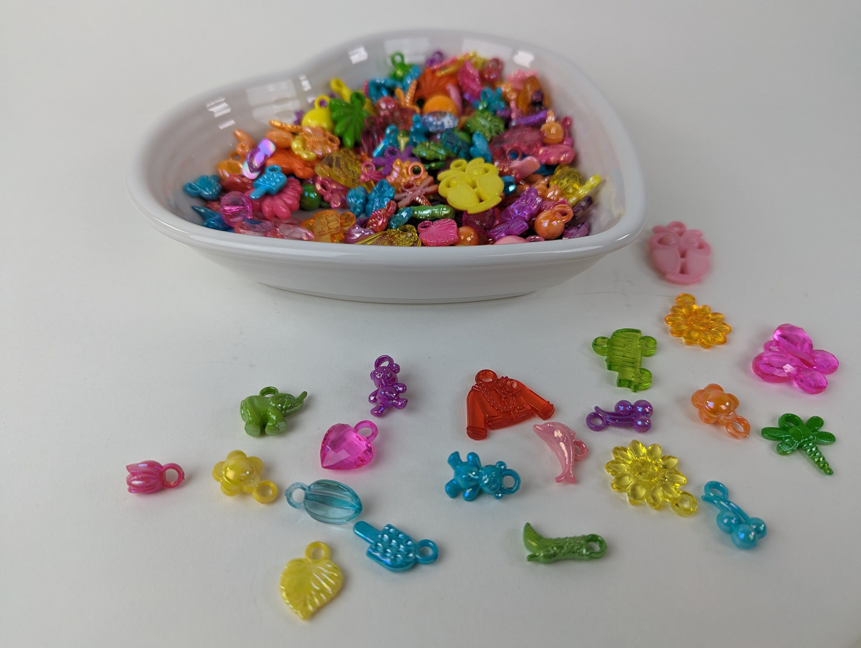 1/4 Lb Bulk - Random Assorted Charms, Beads and Plastic Parts - Bulk ...