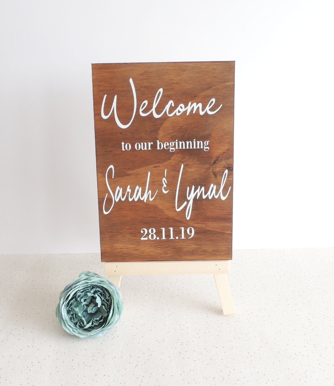 Small Wedding Easel, A4 Sign Stand, Wooden Acrylic Holder, Display ...
