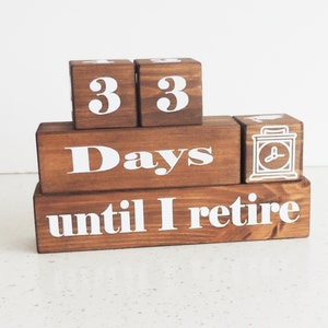 Retirement Countdown Blocks: Wooden Desk Display, Employee Gift - Etsy