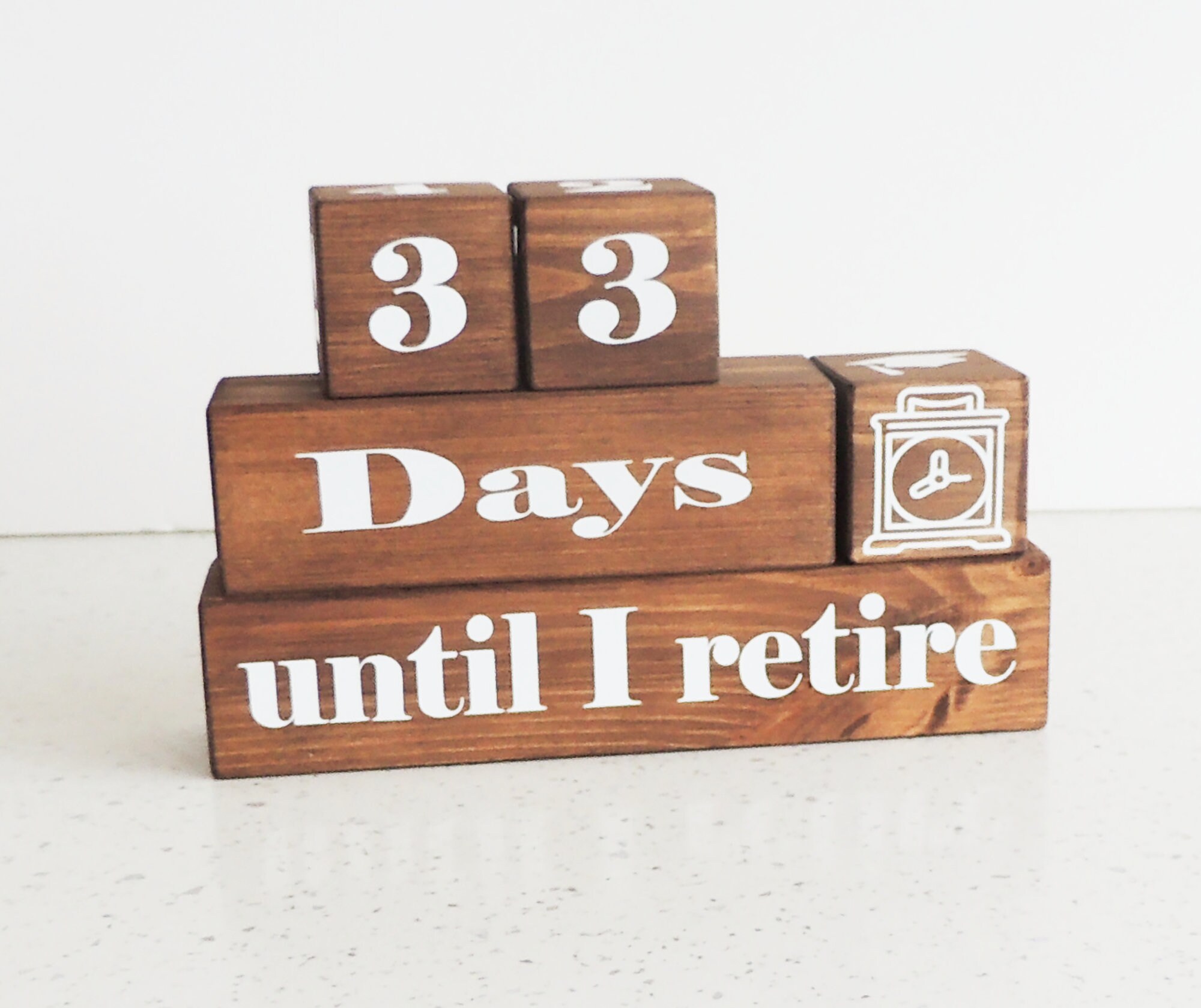 Retirement Countdown Blocks: Wooden Desk Display, Employee Gift - Etsy