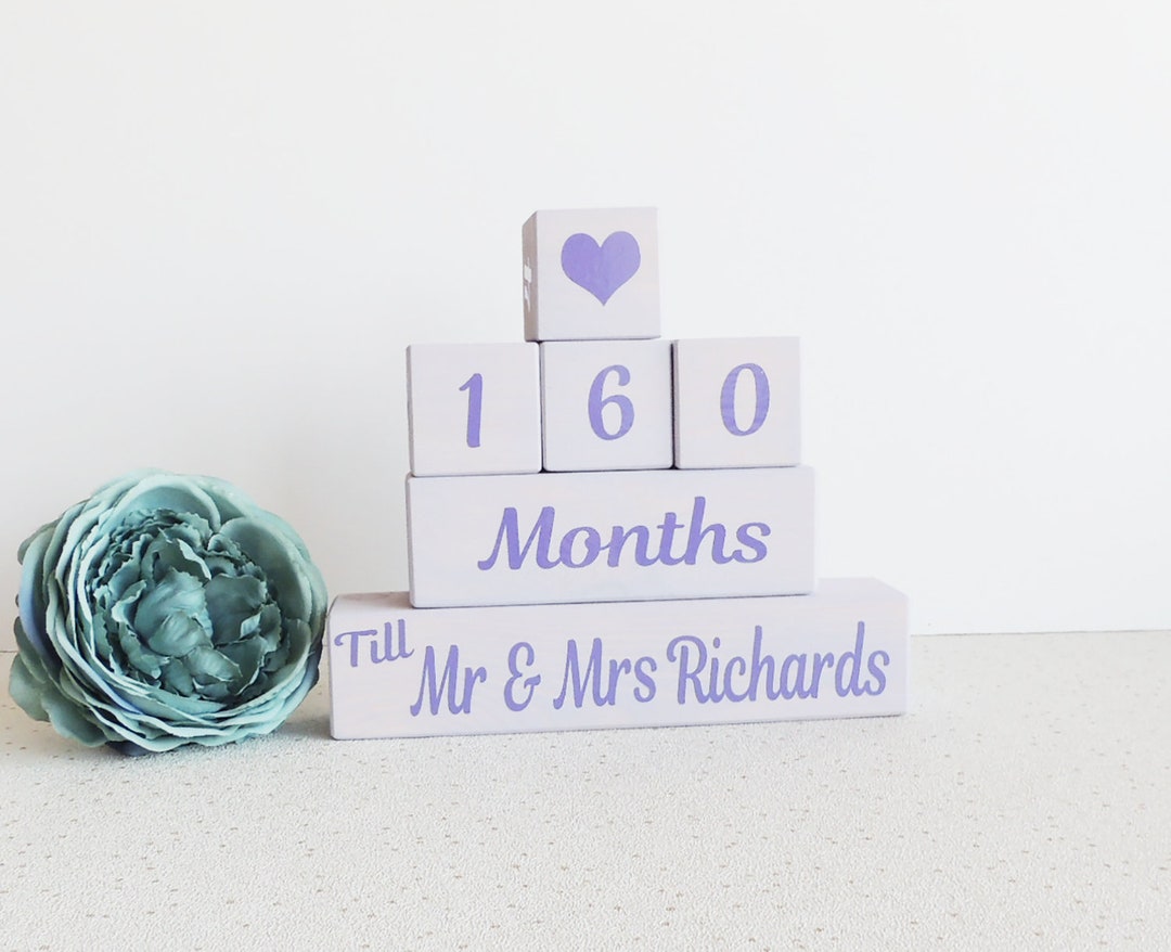 Personalized Wedding Countdown Blocks: Days Till Mr & Mrs, Engagement ...