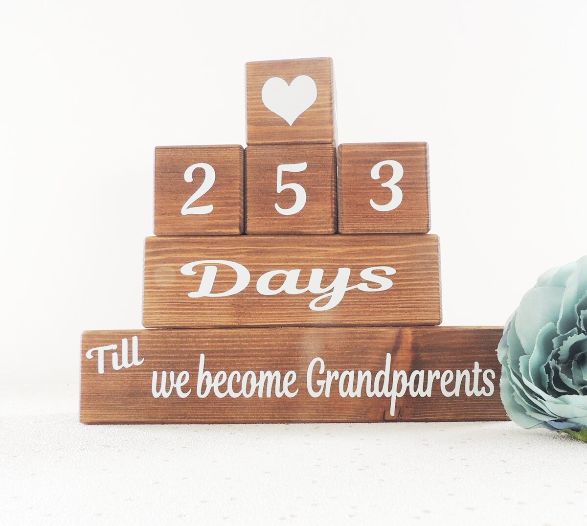 Baby Countdown Blocks Grandparent Gift Baby Announcement - Etsy