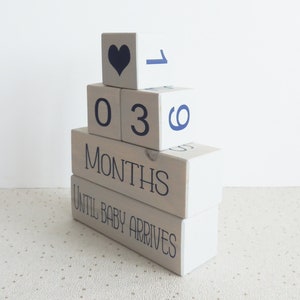 Baby Countdown, Pregnancy Countdown Blocks, Days Until Baby, Mum to Be Gift, Pregnancy Present ...