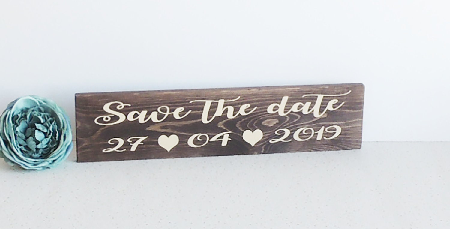 Save the Date Sign Personalised Wedding Plaque Engagement - Etsy