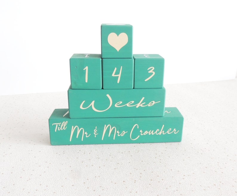 Wedding Countdown Blocks Days Until We Get Married One Year | Etsy