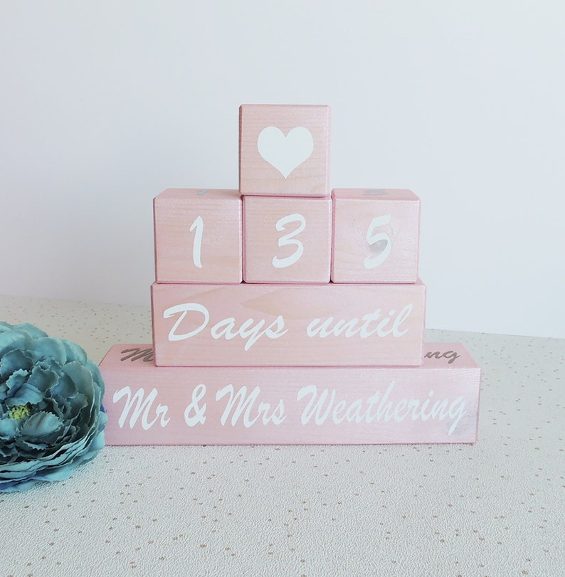 Personalised wedding countdown pink girl countdown wedding | Etsy