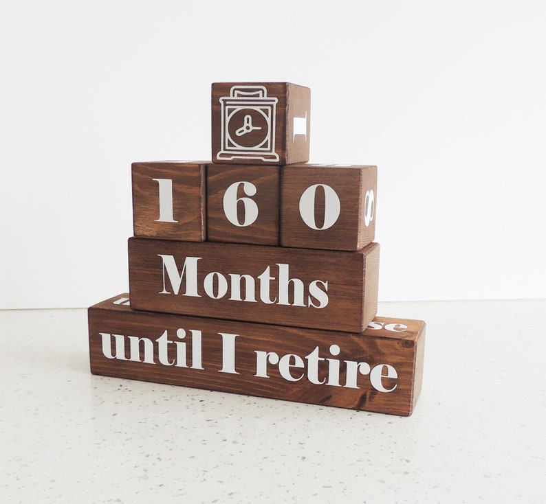 Retirement Countdown Blocks: Wooden Desk Display, Employee Gift - Etsy