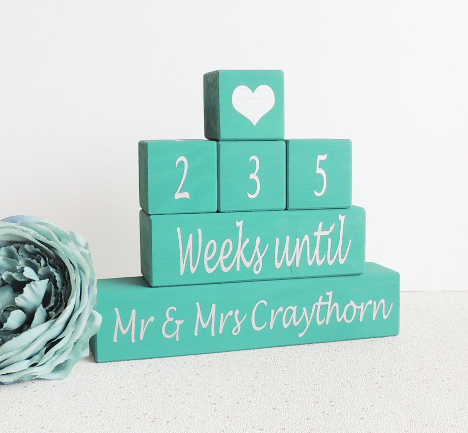 Wedding Countdown Personalised Gift Wooden Countdown - Etsy Denmark