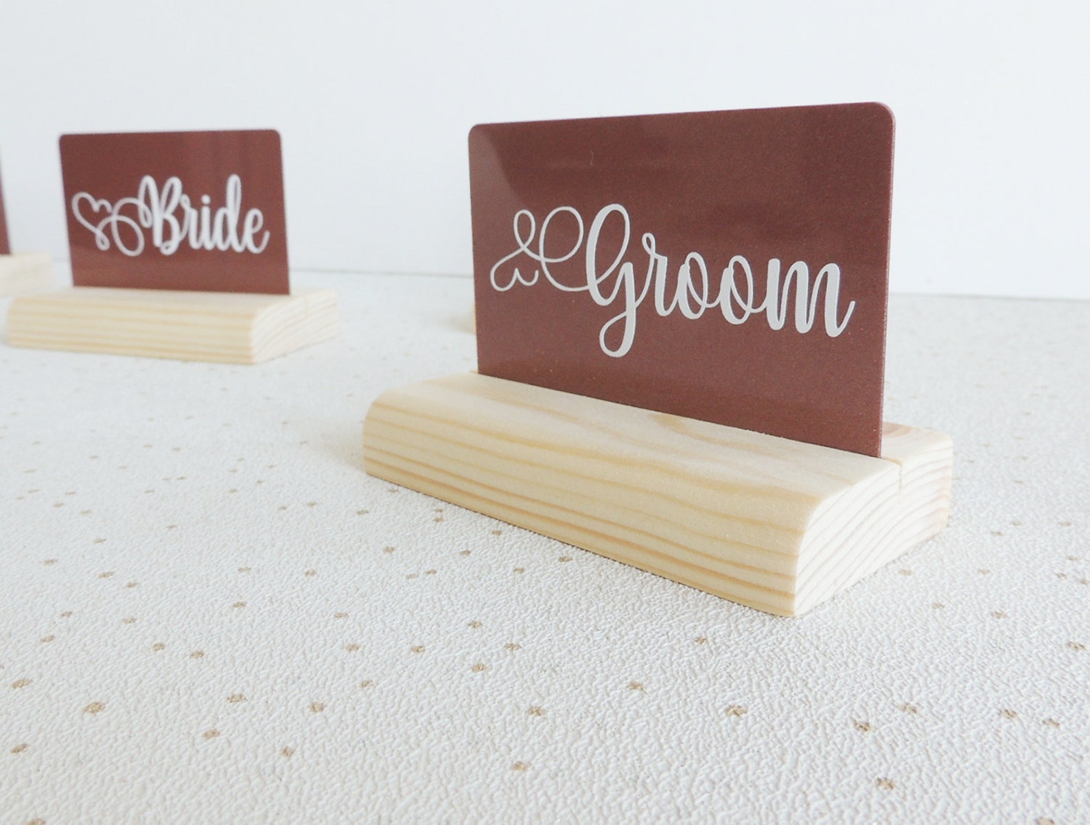 Wooden Wedding Place Card Holders: Table Name Decor, Set of 10 - Etsy UK