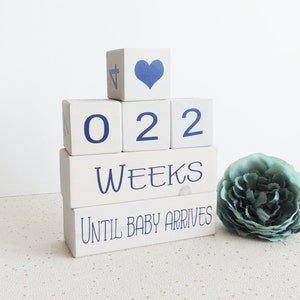 Baby Countdown, Pregnancy Countdown Blocks, Days Until Baby, Mum to Be Gift, Pregnancy Present ...
