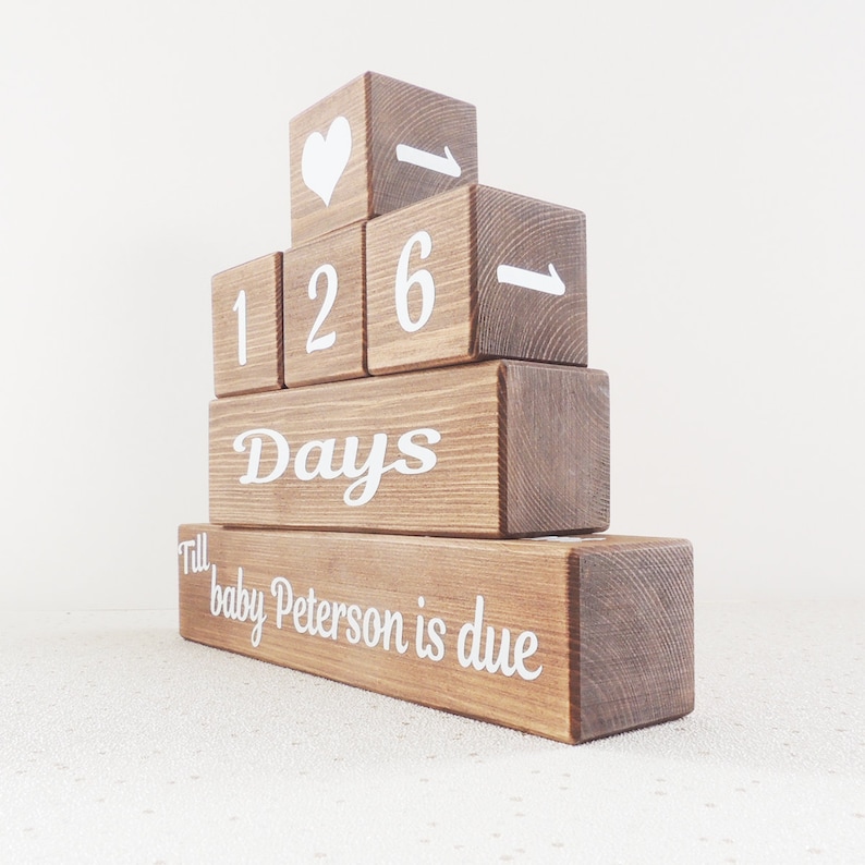 Baby countdown pregnancy countdown blocks days until baby | Etsy