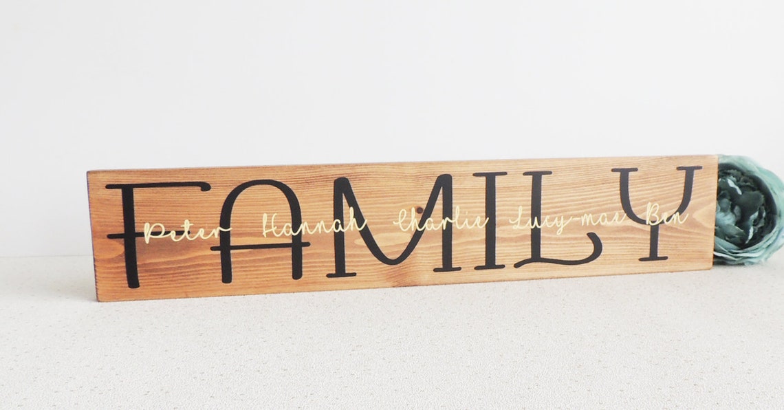 Family Name Sign Wooden Family Plaque Family Gift Fathers | Etsy