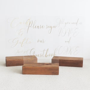 A4 / A5 Acrylic Holders X 3, Acrylic Stand, Table Name Holders, Wooden ...