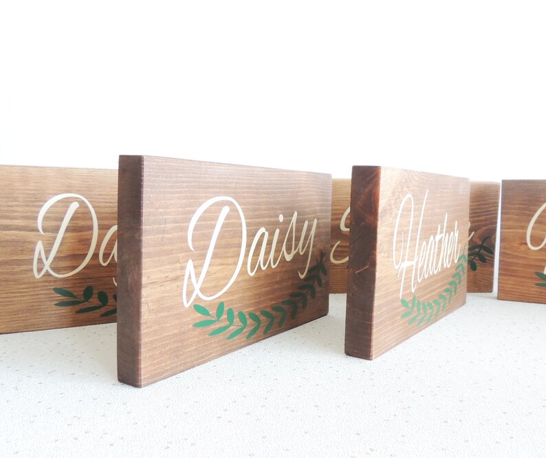 Flower table names fauna decor wedding table names wooden | Etsy
