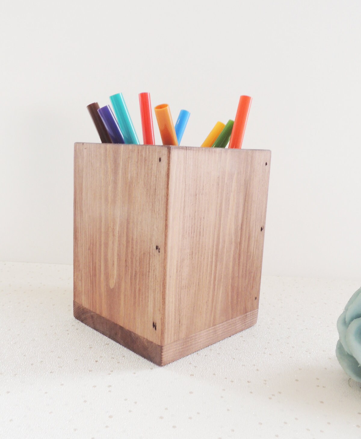 Wooden Desk Pot Brush Pot Pen Pot Pen Holder Desk Tidy - Etsy