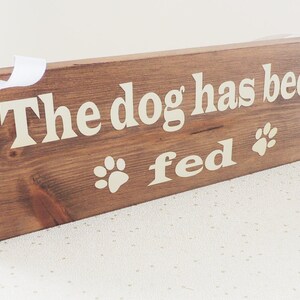 Dog Fed Sign, Wooden Dog Sign, Hanging Sign, Kitchen Plaque, Pet Fed ...