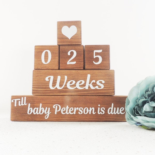 Pregnancy Countdown Blocks - Etsy