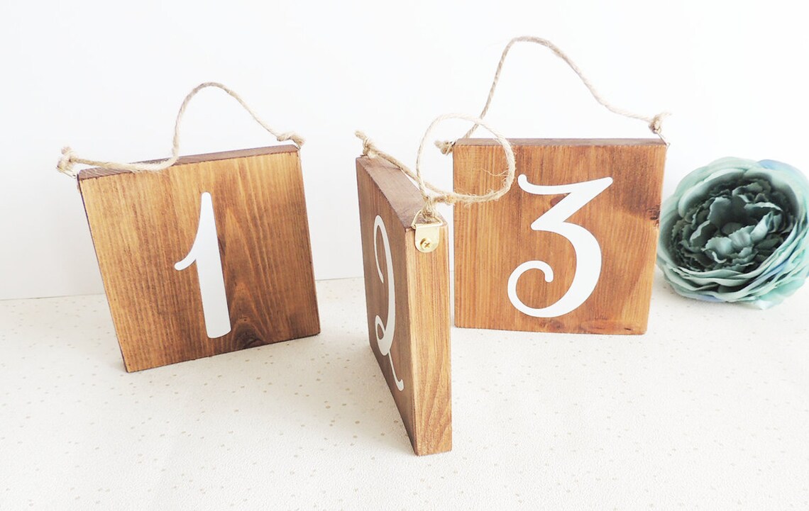 Hanging Table Number Wedding Table Rustic Wedding Decor | Etsy