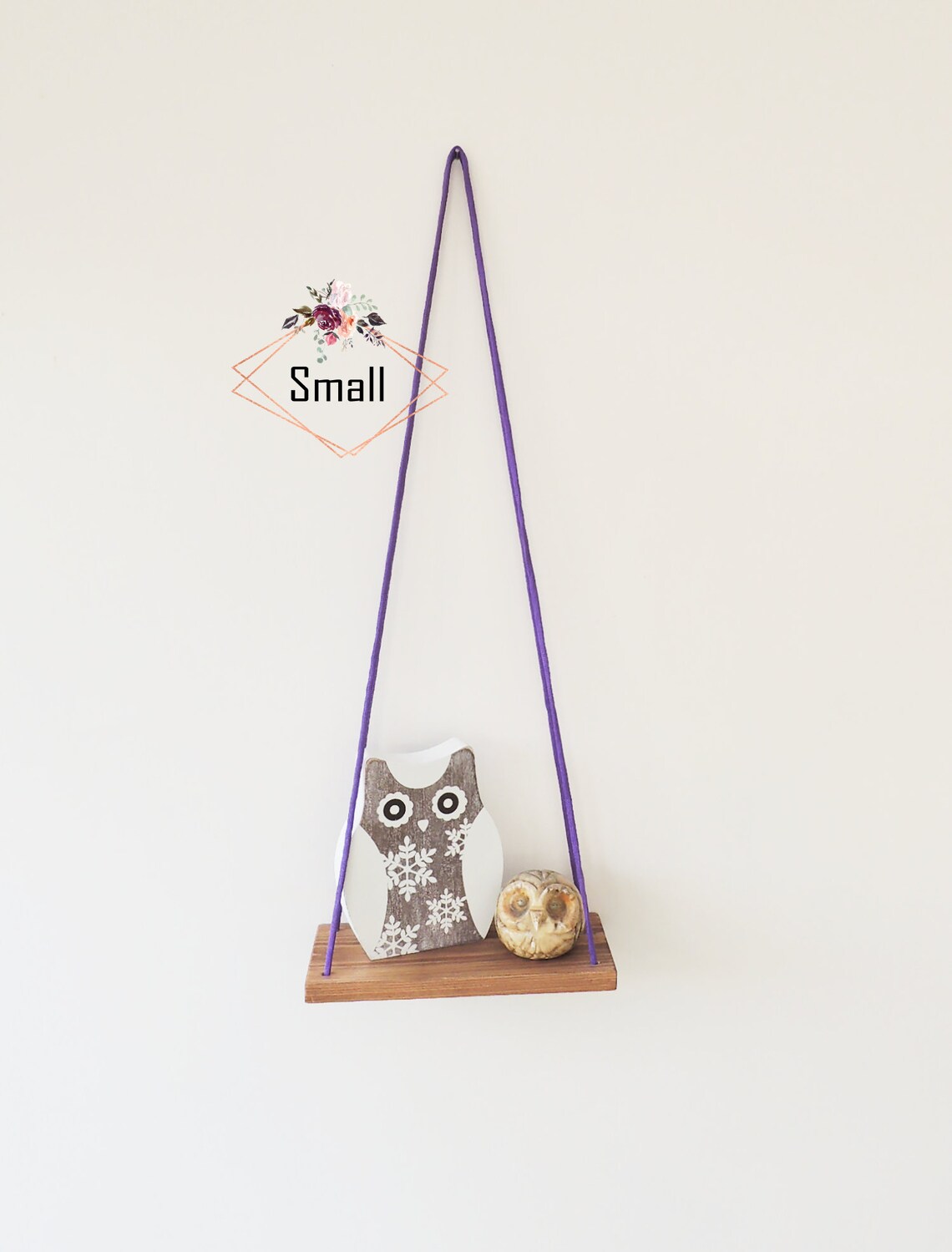 Purple Shelves Hanging Shelf Small Shelving Gallery Wall | Etsy