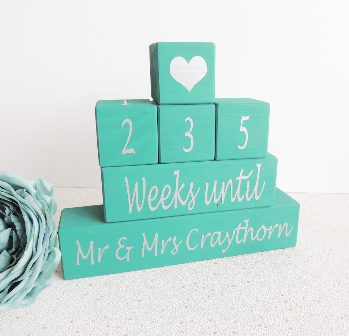 Wedding Countdown Personalised Gift Wooden Countdown - Etsy Denmark