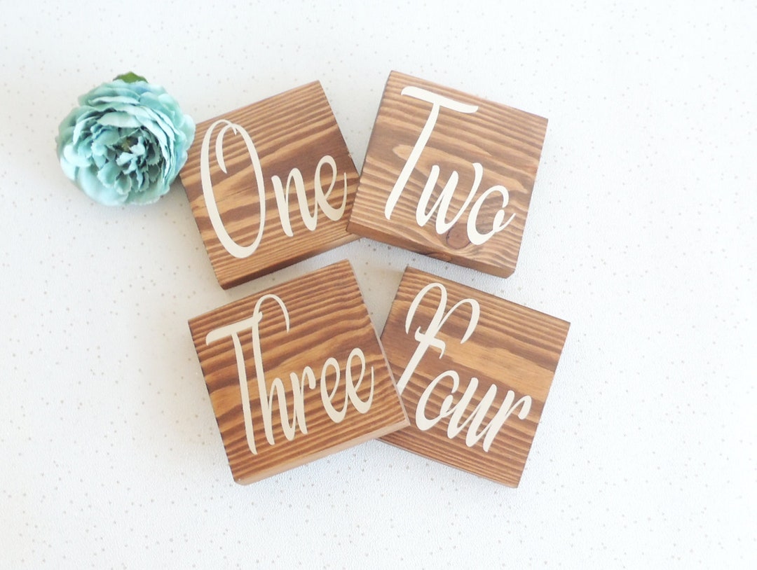 Rustic Wooden Wedding Table Numbers, Dark Oak Finish - Etsy