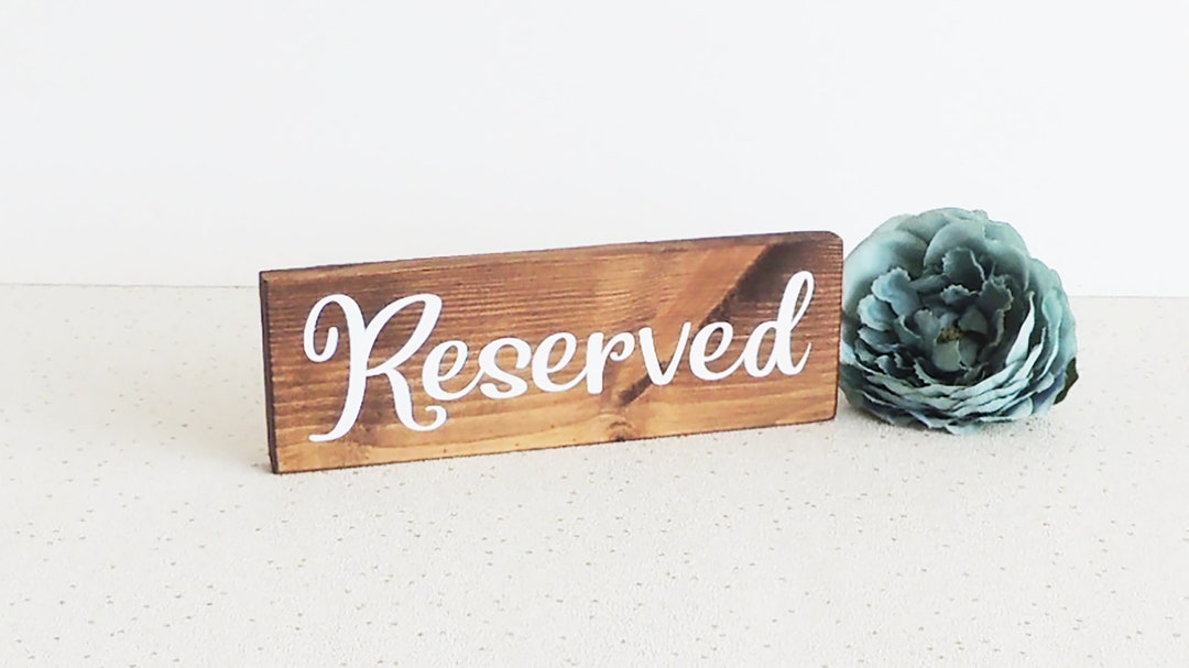 Rustic Wooden Reserved Sign: Dark Oak Table Decor - Etsy