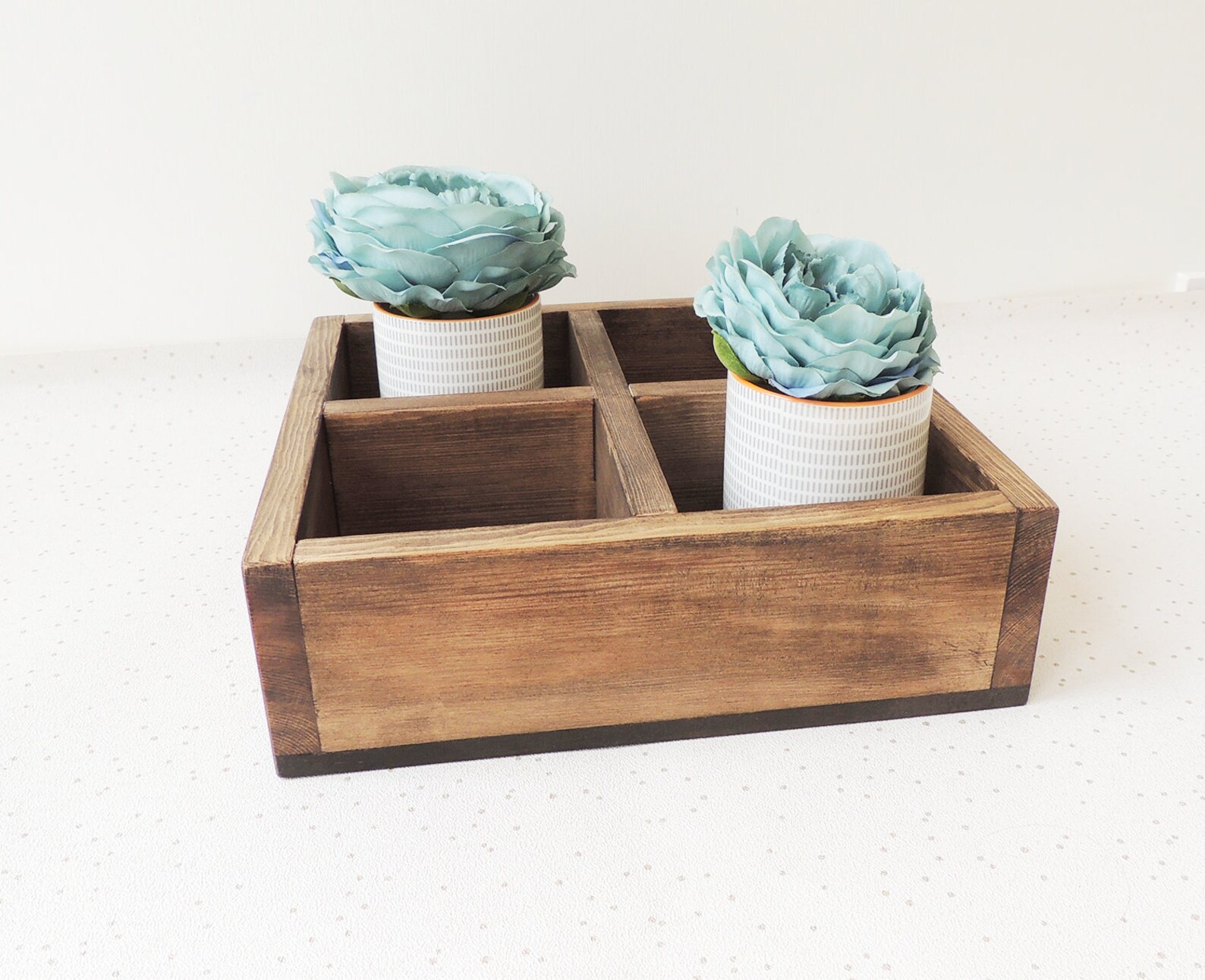 Wooden Table Caddy Storage Tray Rustic Decor Condiment - Etsy