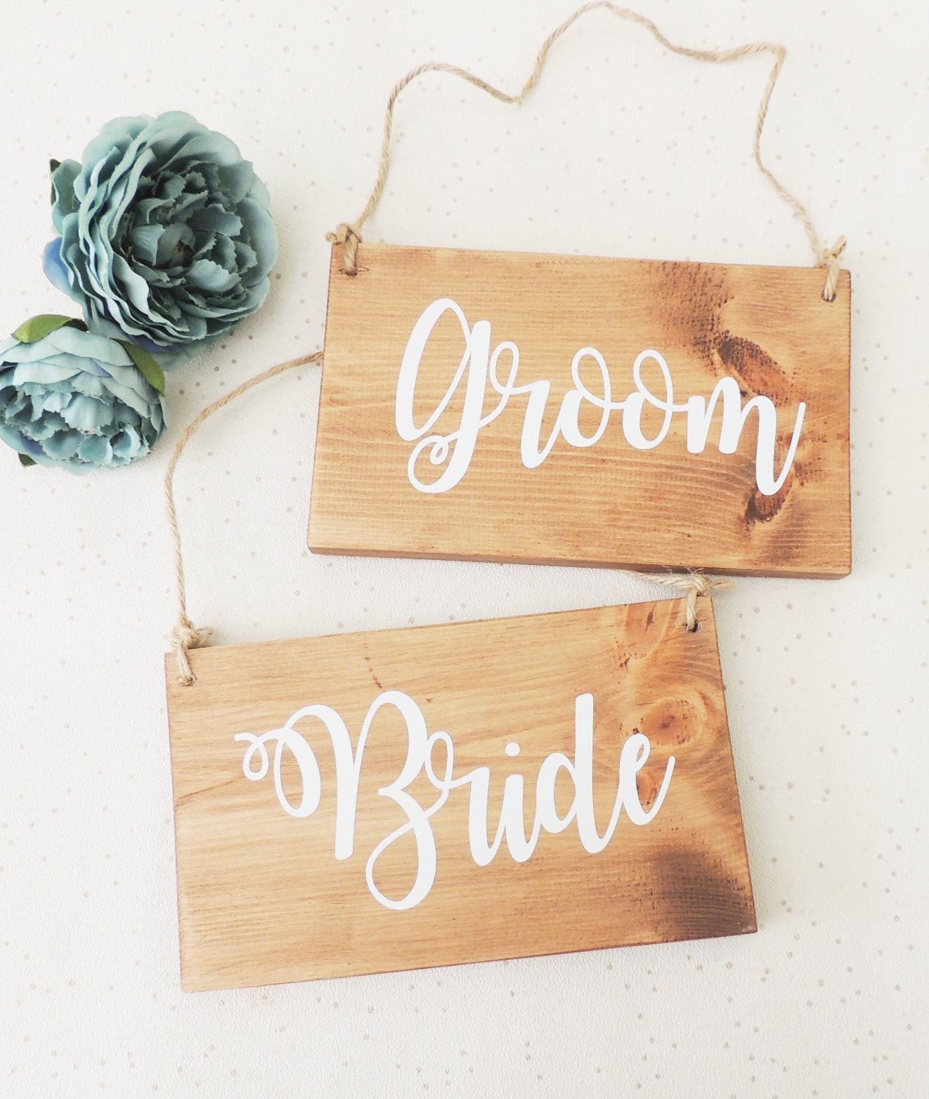 Bride and Groom Signs Rustic Wedding Decor Chair Signs - Etsy UK