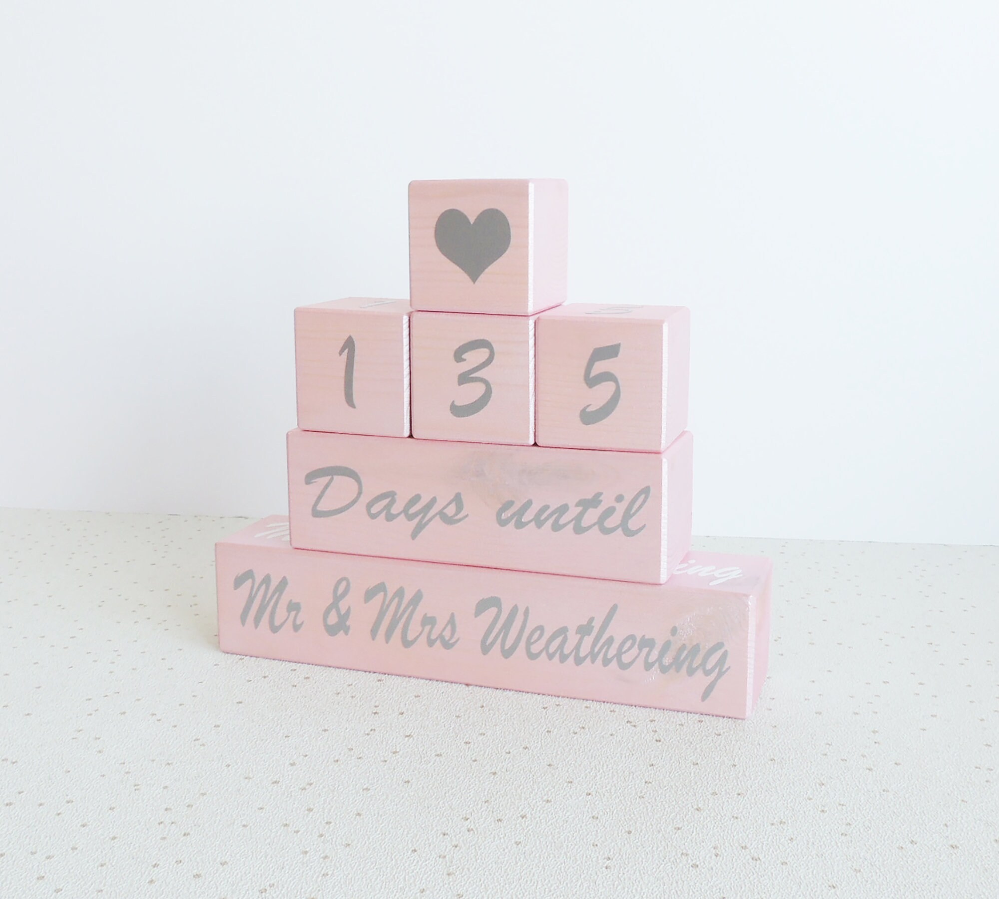Personalised wedding countdown pink girl countdown wedding | Etsy