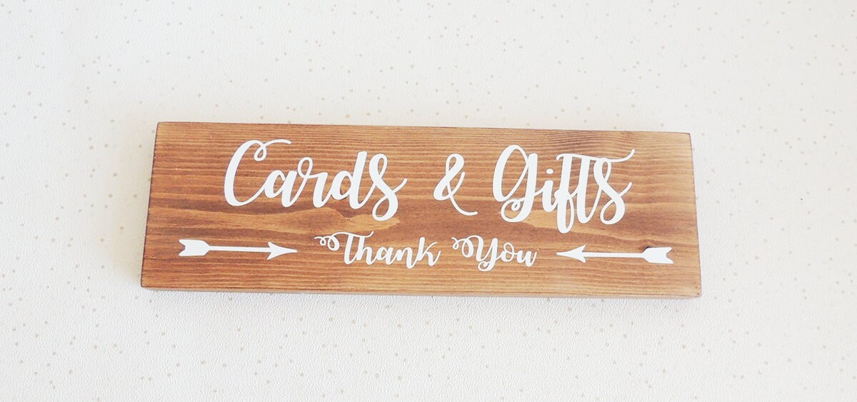 Wedding Table Sign Rustic Wedding Decor Gift and Card Sign | Etsy