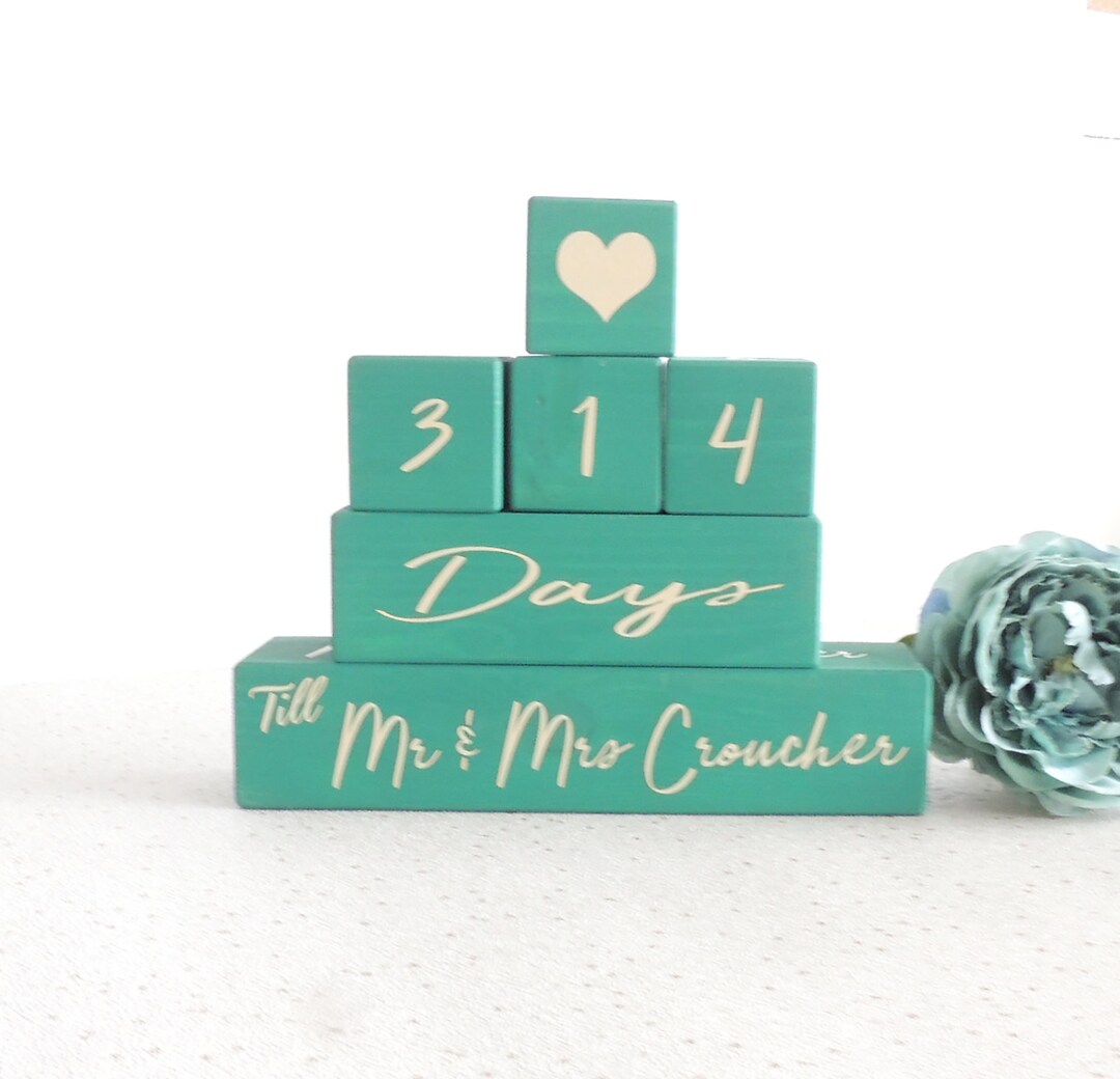 Wedding Countdown Blocks, Days Until We Get Married, One Year Countdown ...