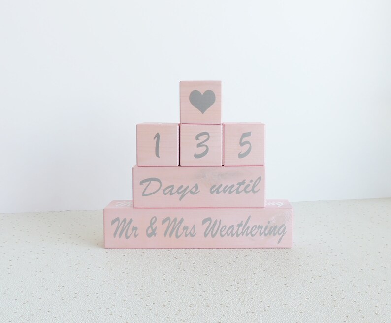 Personalised wedding countdown pink girl countdown wedding | Etsy