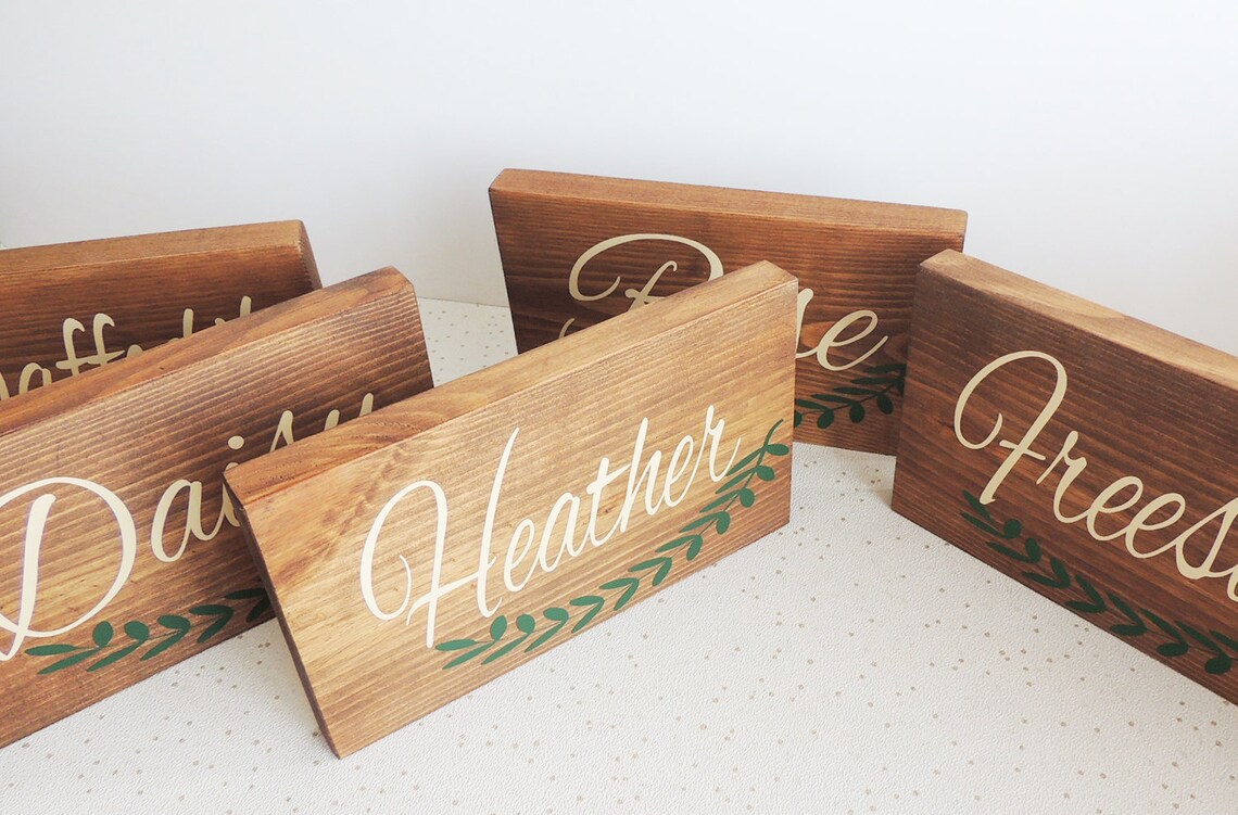Flower Table Names Fauna Decor Wedding Table Names Wooden - Etsy