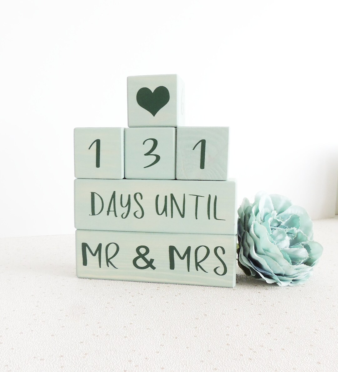 Wedding Countdown, Engagement Gift, Days Till Wedding, Countdown Blocks ...