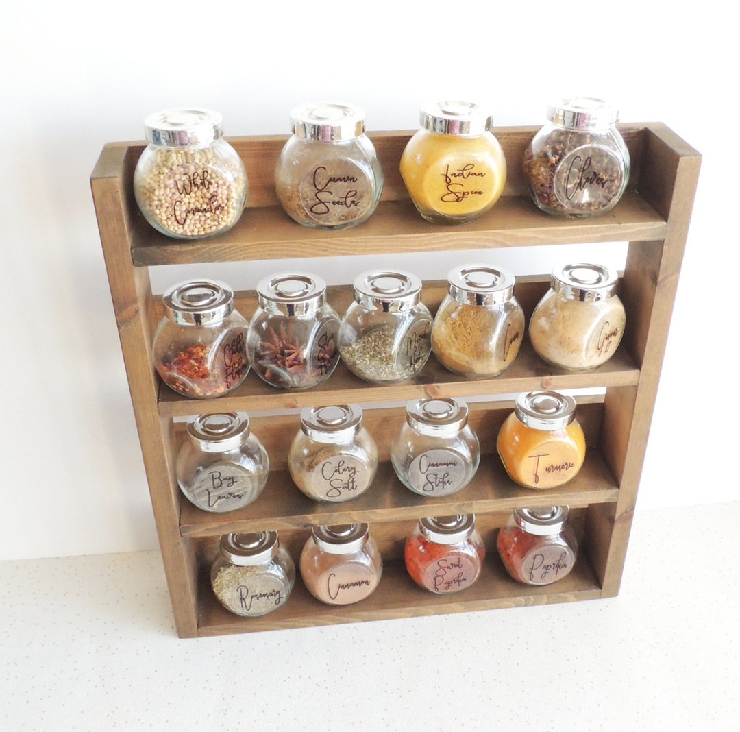 Handmade Wooden Spice Rack: Rustic Kitchen Storage - Etsy UK