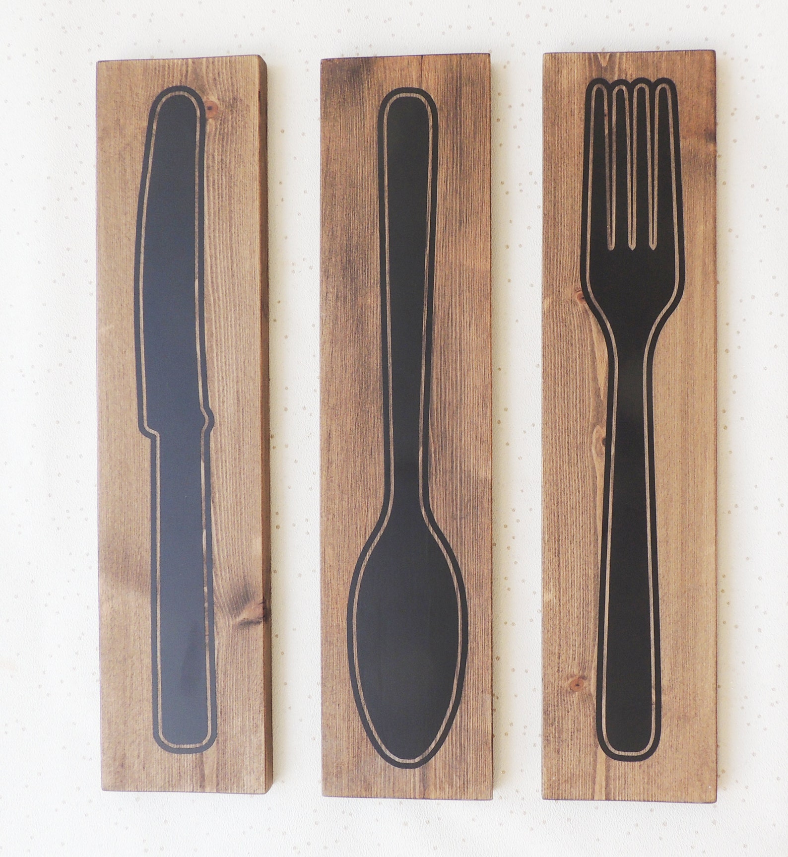 Wooden Kitchen Decor Cutlery Signs Cafe Decor Tea Room Wall | Etsy