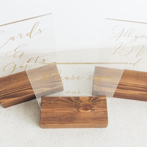 A4 / A5 Acrylic Holders X 3, Acrylic Stand, Table Name Holders, Wooden ...