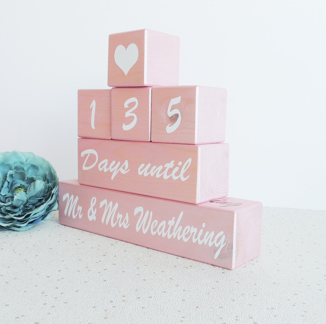 Personalised Wedding Countdown, Pink, Girl Countdown, Wedding Days ...