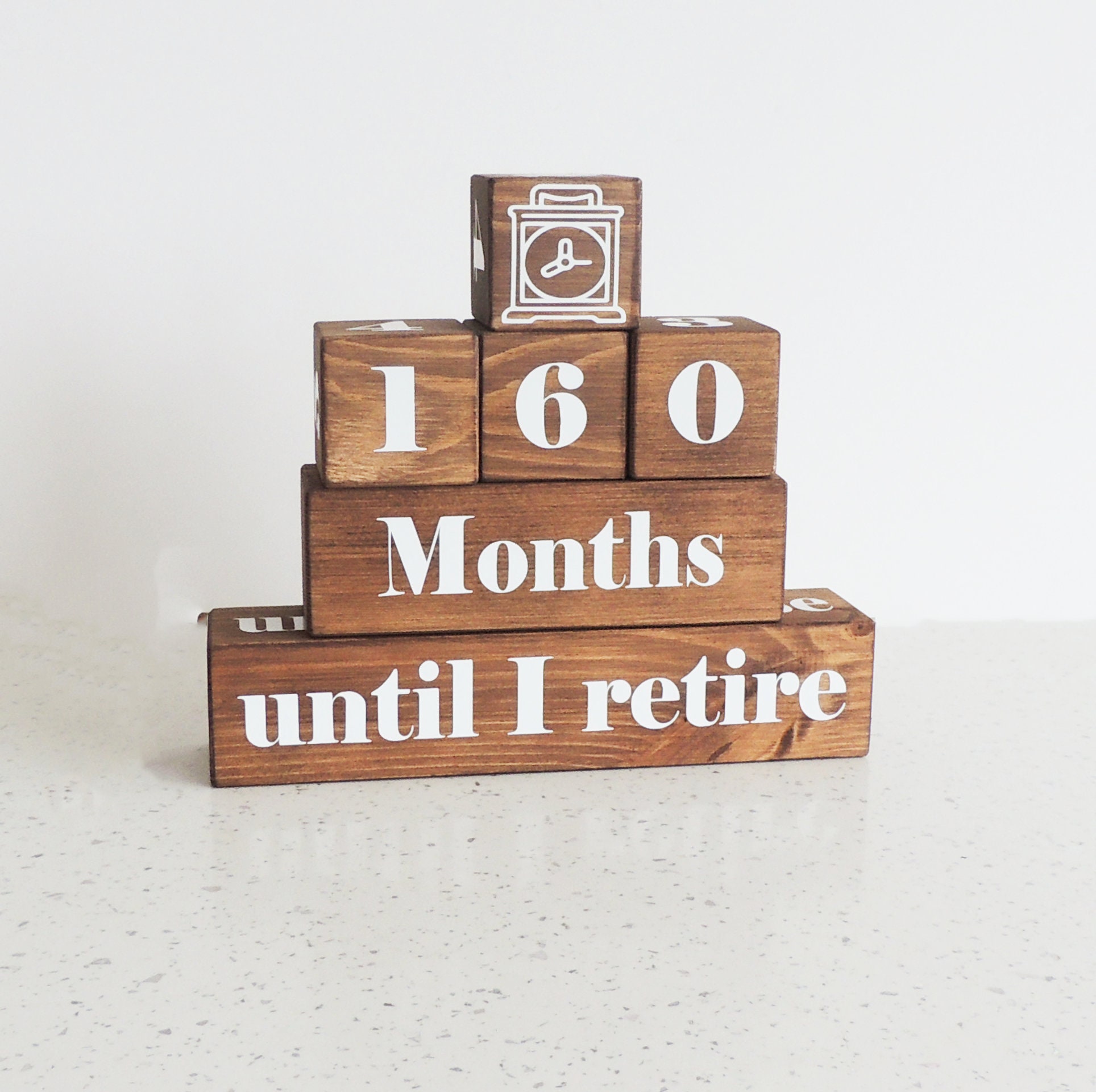 Retirement Countdown Blocks: Wooden Desk Display, Employee Gift - Etsy