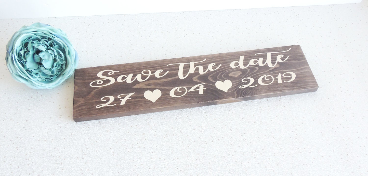 Save the Date Sign Personalised Wedding Plaque Engagement - Etsy
