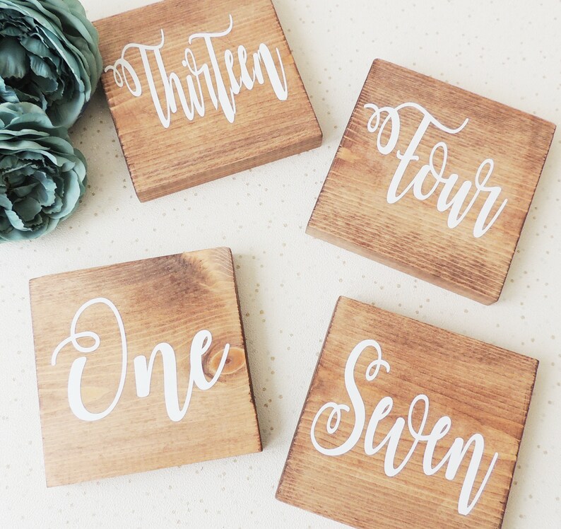 Wedding Table Numbers Rustic Wedding Decor Wooden Decor - Etsy